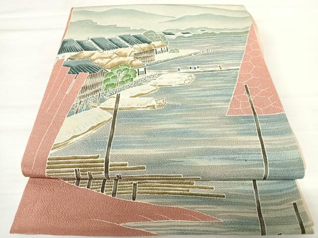 ■■■　サイズ　■■■ 長さ 444cm 幅 31cm程 ■■■　商品詳細　■■■ 【正絹】 詳細に関しましては、画像をご確認ください。 大変上質な逸品になります。 お安く出品致しますので、是非この機会にいかがでしょうか？ ※汚れ等に関しま...