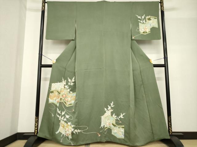 ■■■　サイズ　■■■ 身丈 160.5cm（肩から） 裄丈 66.5cm 袖丈 49cm　縫込み 7cm 袖幅 34cm 前幅 27cm 後幅 30.5cm 着物縫いこみ 内揚げ 2.5cm 裄 お袖側 約2cm　身頃側 約2cm ■■■...