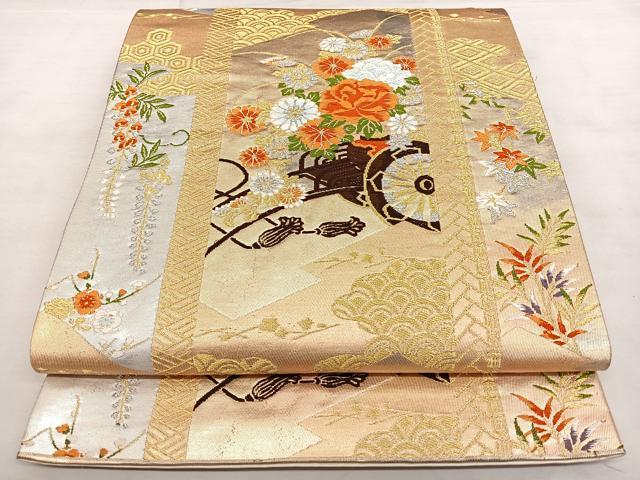 ■■■　サイズ　■■■ 長さ 420cm 幅 30.5cm程 ■■■　商品詳細　■■■ 【正絹・芯なし】 詳細に関しましては、画像をご確認ください。 大変上質な逸品になります。 お安く出品致しますので、是非この機会にいかがでしょうか？ ※汚...