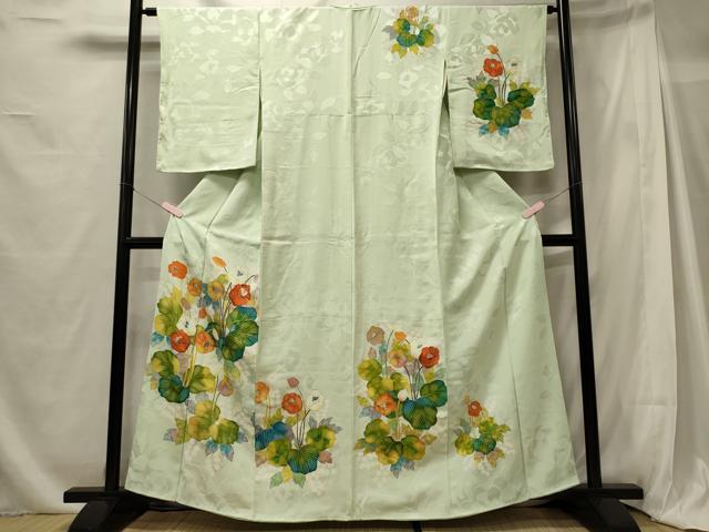 ■■■　サイズ　■■■ 身丈 159cm（肩から） 裄丈 64cm 袖丈 55.5cm　縫込み 2.5cm 袖幅 33cm 前幅 23cm 後幅 29cm 着物縫いこみ 内揚げ 3cm 裄 お袖側 約4cm　身頃側 約3cm ■■■　商品詳...