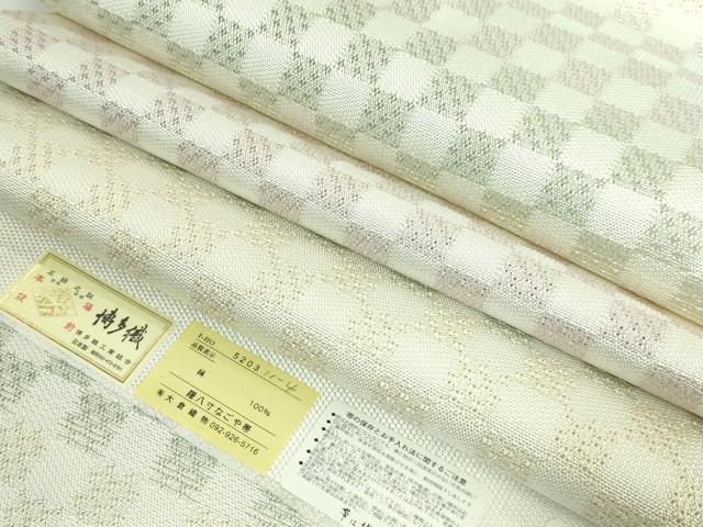 ■■■　サイズ　■■■ 長さ 377cm　幅 31.5cm程 ■■■　商品詳細　■■■ 【正絹】 状態は締めてはおりますが 特に目立ったシミ汚れなどもなく大変良い状態です。 本場筑前博多織は、 福岡県福岡市博多区やその周辺で生産される絹織物...