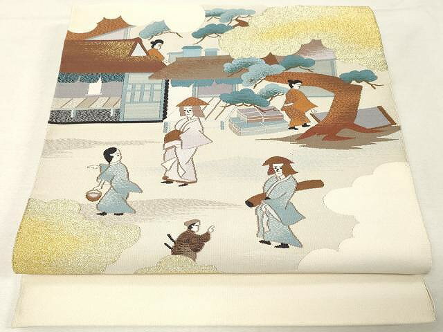 ■■■　サイズ　■■■ 長さ 336cm 幅 31cm程 ■■■　商品詳細　■■■ 【正絹】 状態は接写画像のように 太鼓上部に薄い汚れがございますが その他特に目立ったシミ汚れなどもなく大変良い状態です。 大変上質な逸品になります。 お安...