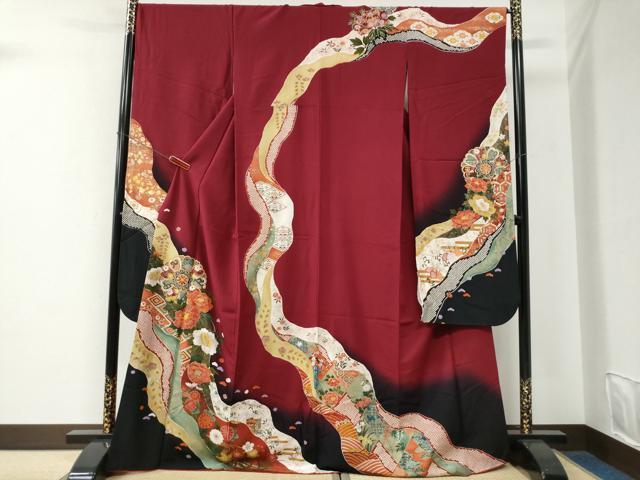 ■■■　サイズ　■■■ 身丈 170cm（肩から） 裄丈 68cm 袖丈 115cm　縫込み 7cm 袖幅 36cm 前幅 23cm 後幅 31cm 着物縫いこみ 内揚げ 5cm 裄 お袖側 約1cm　身頃側 約2.5cm ■■■　商品詳細...