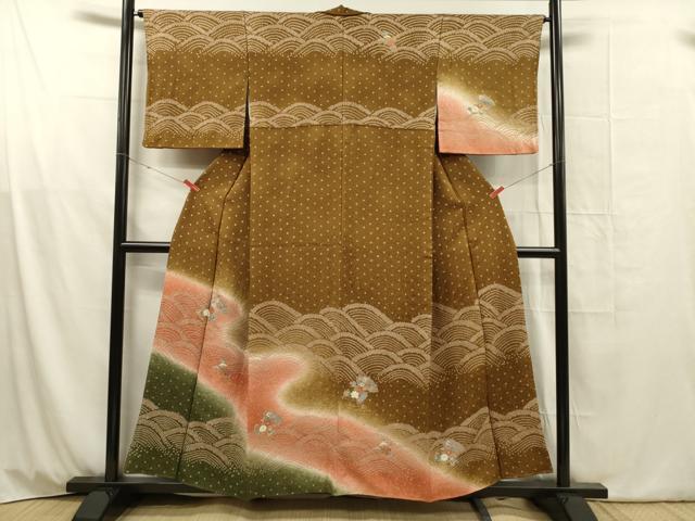 ■■■　サイズ　■■■ 身丈 154cm（肩から） 裄丈 65cm 袖丈 45.5cm　縫込み 5cm 袖幅 33cm 前幅 24.5cm 後幅 29.5cm 着物縫いこみ 内揚げ 6cm 裄 お袖側 約4cm　身頃側 約5.5cm ■■■...