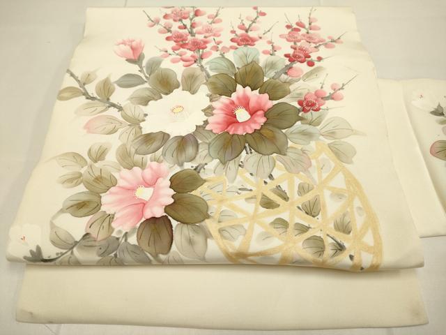■■■　サイズ　■■■ 長さ 355.5cm 幅 30cm程 ■■■　商品詳細　■■■ 【正絹】 状態は接写画像のように たれ先・前柄・胴回り・裏地に薄い汚れがございますが その他特に目立ったシミ汚れなどもなく大変良い状態です。 大変上質な...