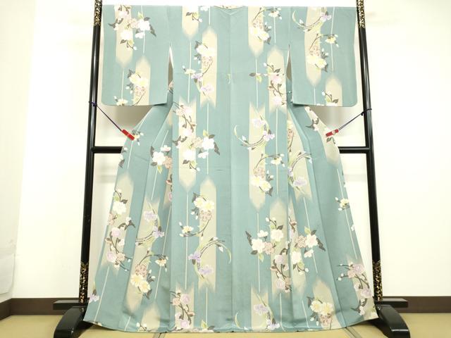 ■■■　サイズ　■■■ 身丈 169cm（肩から） 裄丈 67.5cm 袖丈 56cm　縫込み 4cm 袖幅 34cm 前幅 24cm 後幅 29.5cm 着物縫いこみ 内揚げ 2.5cm 裄 お袖側 約0cm　身頃側 約0cm ■■■　商...