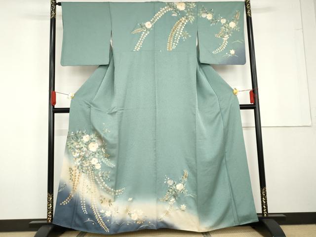 ■■■　サイズ　■■■ 身丈 159.5cm（肩から） 裄丈 66cm 袖丈 48.5cm　縫込み 3.5cm 袖幅 34cm 前幅 23cm 後幅 28.5cm 着物縫いこみ 内揚げ 7.5cm 裄 お袖側 約1cm　身頃側 約0cm ■...