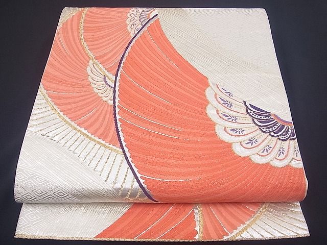 ■■■　サイズ　■■■ 長さ 430cm 幅 31cm程 ■■■　商品詳細　■■■ 【正絹・芯なし】 状態は1.2回程しか締めておりませんが接写画像のように 表地所々・裏地に薄いアクがございます 大変上質な逸品になりますのでぜひお手入れをさ...