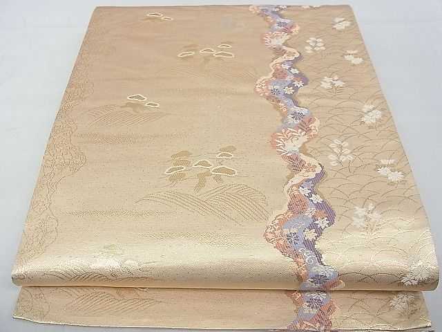 ■■■　サイズ　■■■ 長さ 420cm 幅 30.5cm程 ■■■　商品詳細　■■■ 【正絹】 状態は接写画像のように 太鼓に薄い汚れがございますが その他特に目立ったシミ汚れなどもなく大変良い状態です。 大変上質な逸品になります。 お安...