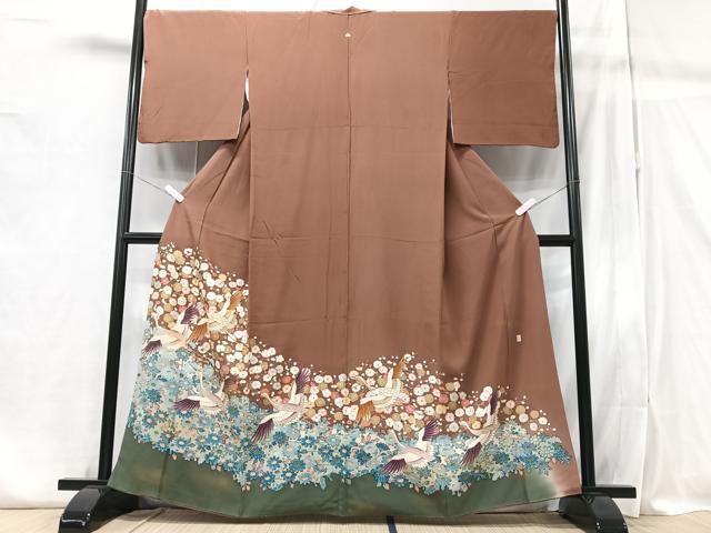 ■■■　サイズ　■■■ 身丈 161cm（肩から） 裄丈 67.8cm 袖丈 46cm　縫込み 2.5cm 袖幅 34cm 前幅 24cm 後幅 30cm 着物縫いこみ 内揚げ 2cm 裄 お袖側 約1.5cm　身頃側 約0cm ■■■　商...