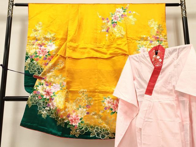 ■■■　サイズ　■■■ 【祝着】 身丈 107cm（肩から） 裄丈 56cm（肩上げ　1.5cm） 袖丈 74.5cm　縫込み 2cm 袖幅 33.5cm 前幅 18.5cm 後幅 26cm 着物縫いこみ 内揚げ 0cm （腰上げ　12cm...