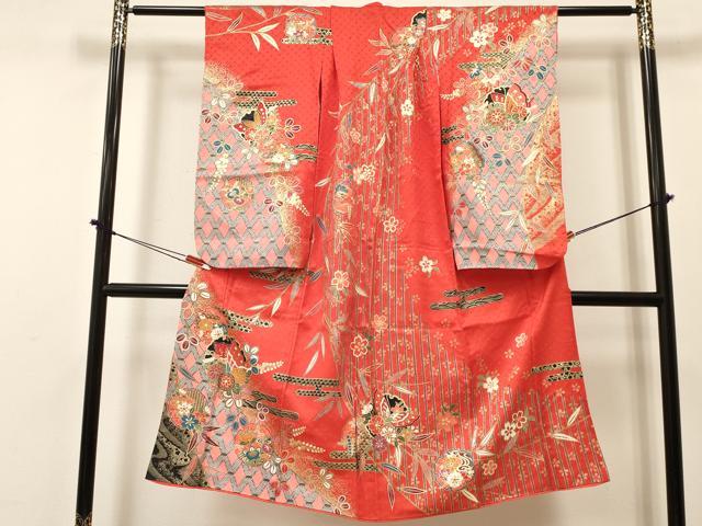 ■■■　サイズ　■■■ 【祝着】 身丈 130cm（肩から） 裄丈 47cm（肩上げ　5cm） 袖丈 72cm　縫込み 1cm 袖幅 32.5cm 前幅 18.5cm 後幅 25cm 着物縫いこみ 内揚げ 0cm （腰上げ　0cm） 裄 お...