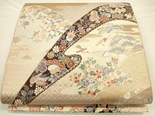 ■■■　サイズ　■■■ 長さ 434cm 幅 30.5cm程 ■■■　商品詳細　■■■ 【正絹・芯なし】 詳細に関しましては、画像をご確認ください。 大変上質な逸品になります。 お安く出品致しますので、是非この機会にいかがでしょうか？ ■■...