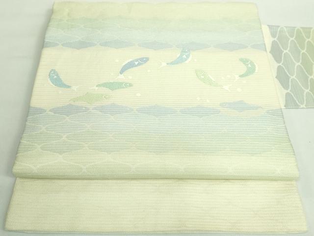 ■■■　サイズ　■■■ 長さ 386cm　幅 31cm程 ■■■　商品詳細　■■■ 【正絹】 状態は接写画像のように表地所々に薄いシミがございます。 大変上質な極上の逸品になります。 お安く出品致しますので、是非この機会にいかがでしょうか？...