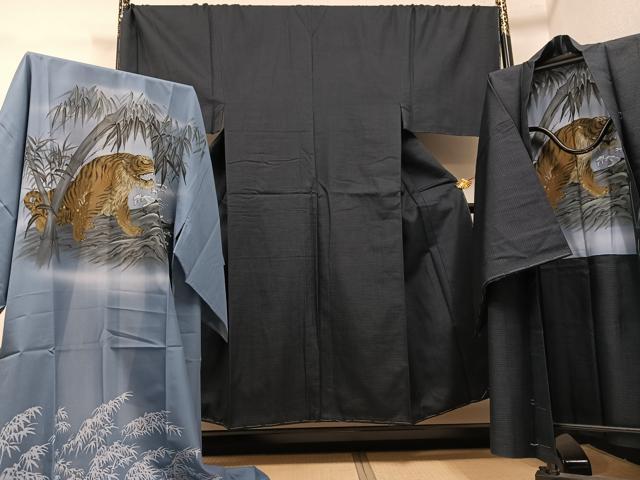 ■■■　サイズ　■■■ 【着物】 身丈 147cm（肩から） 裄丈 73cm 袖丈 50.5cm　縫込み 2cm 袖幅 38.5cm 前幅 28cm 後幅 30cm 着物縫いこみ 内揚げ 5cm 裄 お袖側 約1cm　身頃側 約2cm 【羽...