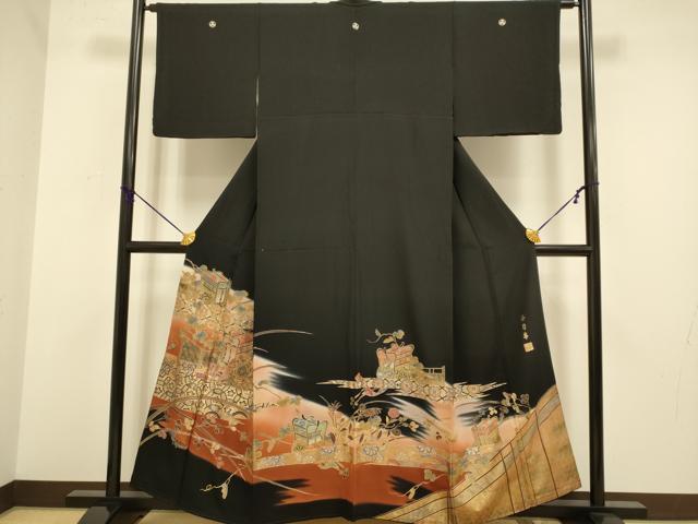 ■■■　サイズ　■■■ 身丈 156.5cm（肩から） 裄丈 62.5cm 袖丈 43.5cm　縫込み 8cm 袖幅 32.5cm 前幅 24.5cm 後幅 30.5cm 着物縫いこみ 内揚げ 8cm 裄 お袖側 約3cm　身頃側 約5cm...