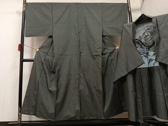 ■■■　サイズ　■■■ 【着物】 身丈 148cm（肩から） 裄丈 68cm 袖丈 47.5cm　縫込み 4cm 袖幅 34cm 前幅 26.5cm 後幅 30cm 着物縫いこみ 内揚げ 3cm 裄 お袖側 約1cm　身頃側 約0cm 【羽...