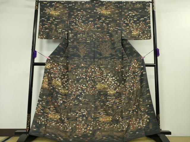 ■■■　サイズ　■■■ 身丈 160.5cm（肩から） 裄丈 66.5cm 袖丈 48.5cm　 縫込み 5cm 袖幅 34.5cm 前幅 25cm 後幅 31cm 着物縫いこみ 内揚げ 7cm 裄 お袖側 約 2.5cm　身頃側 約 3....