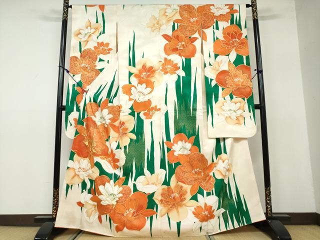 ■■■　サイズ　■■■ 身丈 164.5cm（肩から） 裄丈 64cm 袖丈 101.5cm　縫込み 2cm 袖幅 33cm 前幅 23.5cm 後幅 30cm 着物縫いこみ 内揚げ 0cm 裄 お袖側 約1cm　身頃側 約2cm ■■■　...