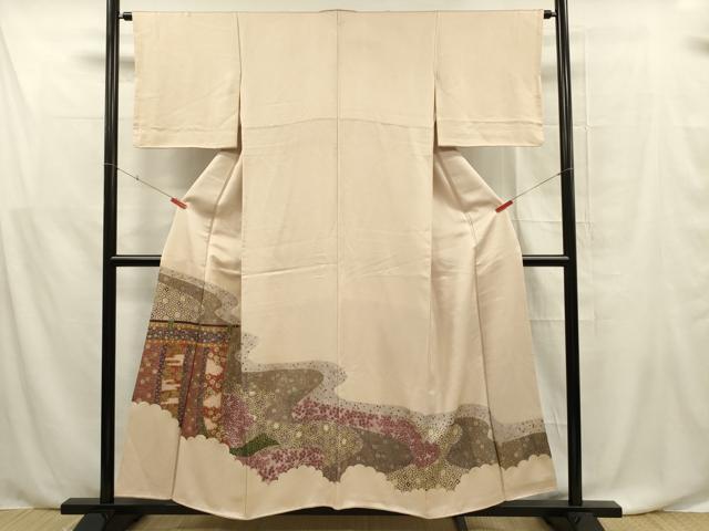 ■■■　サイズ　■■■ 身丈 154cm（肩から） 裄丈 63cm 袖丈 43.5cm　縫込み 4cm 袖幅 32.5cm 前幅 24.5cm 後幅 29.5cm 着物縫いこみ 内揚げ 6cm 裄 お袖側 約4.5cm　身頃側 約5cm ■...