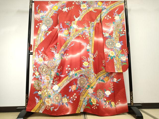 ■■■　サイズ　■■■ 身丈 162cm（肩から） 裄丈 66cm 袖丈 107.5cm　縫込み 7cm 袖幅 34cm 前幅 24.5cm 後幅 30.5cm 着物縫いこみ 内揚げ 7.5cm 裄 お袖側 約1cm　身頃側 約3.5cm ...