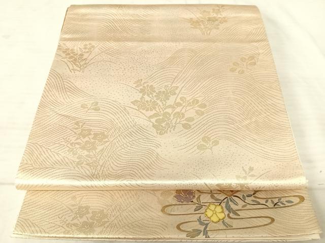 ■■■　サイズ　■■■ 長さ 430cm 幅 30.5cm程 ■■■　商品詳細　■■■ 【正絹・芯なし】 詳細に関しましては、画像をご確認ください。 「螺鈿(らでん)」は、 貝殻の内側の真珠層を薄く切り出して、はめ込む手法です。 奈良時代に...