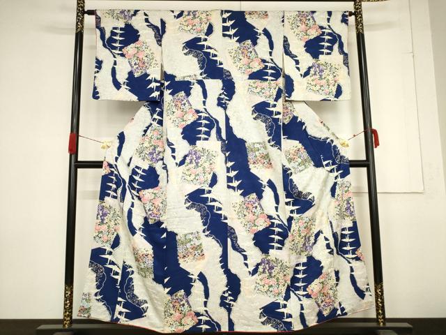 ■■■　サイズ　■■■ 身丈 155.5cm（肩から） 裄丈 63.5cm 袖丈 49cm　縫込み 6.5cm 袖幅 32.5cm 前幅 23cm 後幅 29cm 着物縫いこみ 内揚げ 5.5cm 裄 お袖側 約2cm　身頃側 約2cm ■...