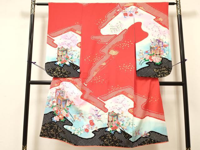 ■■■　サイズ　■■■ 【祝着】 身丈 135cm（肩から） 裄丈 58.5cm（肩上げ　0cm） 袖丈 73.5cm　縫込み 2.5cm 袖幅 33.5cm 前幅 19cm 後幅 24.5cm 着物縫いこみ 内揚げ 0cm （腰上げ　0c...