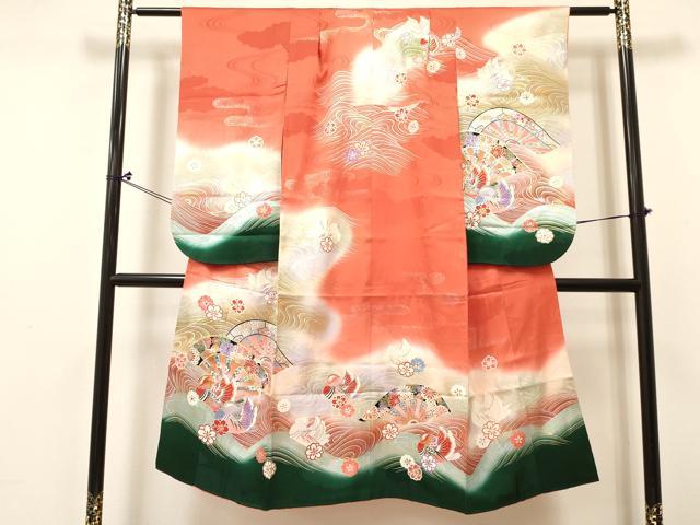 ■■■　サイズ　■■■ 【祝着】 身丈 134cm（肩から） 裄丈 54.5cm（肩上げ　2.5cm） 袖丈 73cm　縫込み 2.5cm 袖幅 31cm 前幅 22cm 後幅 26.5cm 着物縫いこみ 内揚げ 7cm （腰上げ　0cm）...