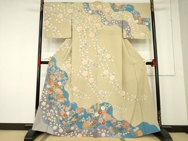■■■　サイズ　■■■ 身丈 163cm（肩から） 裄丈 68.5cm 袖丈 48cm　縫込み 5cm 袖幅 34cm 前幅 26cm 後幅 30cm 着物縫いこみ 内揚げ 2cm 裄 お袖側 約1cm　身頃側 約1cm ■■■　商品詳細　...