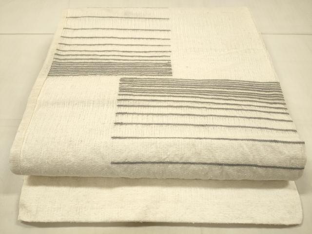 ■■■　サイズ　■■■ 長さ 418cm 幅 29.5cm程 ■■■　商品詳細　■■■ 【正絹】 状態は1.2回程しか締めておりませんが 接写画像のように裏地・胴回りに薄い汚れがございます。 その他特に目立ったシミ汚れなどもなく大変良い状態...