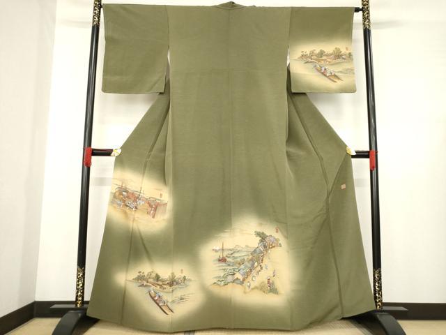■■■　サイズ　■■■ 身丈 161.5cm（肩から） 裄丈 65cm 袖丈 48.5cm　縫込み 7cm 袖幅 32cm 前幅 24cm 後幅 29cm 着物縫いこみ 内揚げ 4cm 裄 お袖側 約2cm　身頃側 約2cm ■■■　商品詳...
