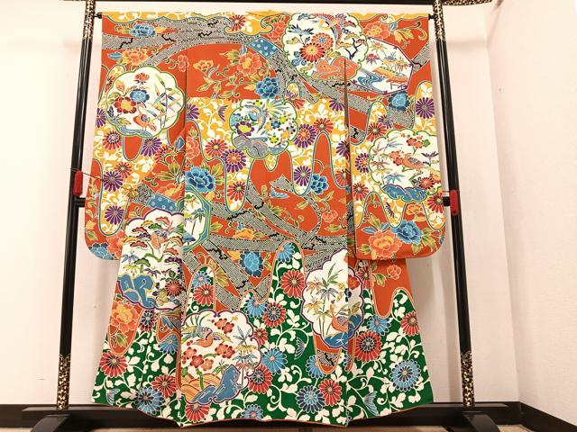 ■■■　サイズ　■■■ 身丈 152cm（肩から） 裄丈 65cm 袖丈 98cm　縫込み 3cm 袖幅 33cm 前幅 22.5cm 後幅 30cm 着物縫いこみ 内揚げ 5cm 裄 お袖側 約1cm　身頃側 約1cm ■■■　商品詳細　...