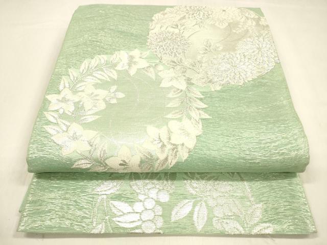 ■■■　サイズ　■■■ 長さ 440cm 幅 31cm程 ■■■　商品詳細　■■■ 【正絹・芯なし】 状態は接写画像のように 前柄・裏地に薄い汚れ、柄止まりに点穴、裏地に破れがございますが その他特に目立ったシミ汚れなどもなく大変良い状態で...