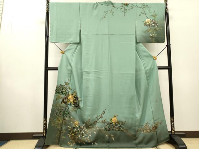 ■■■　サイズ　■■■ 身丈 168cm（肩から） 裄丈 68cm 袖丈 48cm　縫込み 5cm 袖幅 34cm 前幅 25cm 後幅 29.5cm 着物縫いこみ 内揚げ 6cm 裄 お袖側 約2cm　身頃側 約2cm ■■■　商品詳細　...