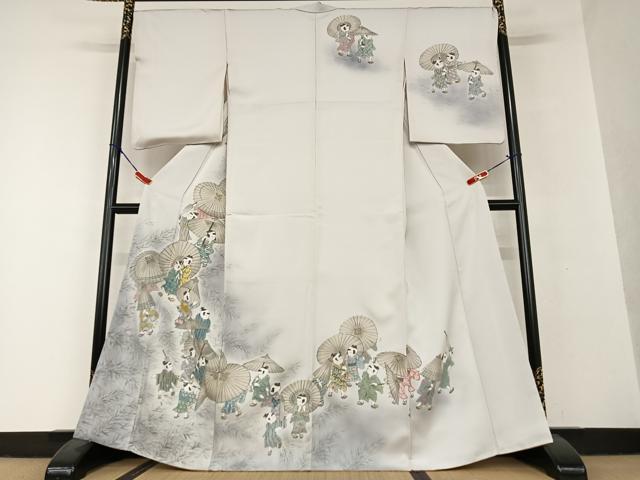 ■■■　サイズ　■■■ 身丈 163.5cm（肩から） 裄丈 68.5cm 袖丈 57cm　縫込み 5cm 袖幅 34cm 前幅 27cm 後幅 30.5cm 着物縫いこみ 内揚げ 0cm 裄 お袖側 約1cm　身頃側 約0cm ■■■　商...