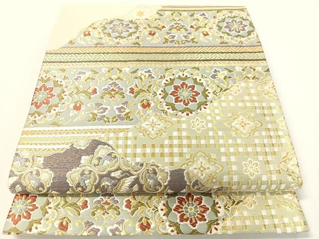 ■■■　サイズ　■■■ 長さ 448cm 幅 31cm程 ■■■　商品詳細　■■■ 【正絹】 状態は接写画像のように 柄止まり・裏地に薄い汚れがございますが その他特に目立ったシミ汚れなどもなく大変良い状態です。 着用時には見えない部分にな...