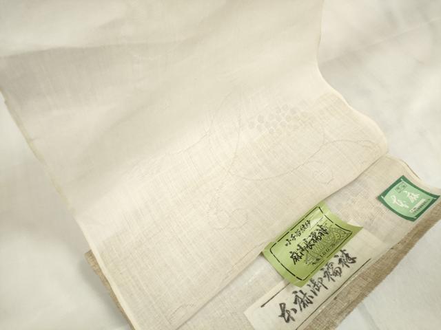 ■■■　サイズ　■■■ 長さ　　着尺分あり 幅　　　約36cm ■■■　商品詳細　■■■ 【麻・未使用】 状態は接写画像のように表地所々にヤケがございます。 大変上質な逸品になります。 お安く出品致しますので、是非この機会にいかがでしょうか...