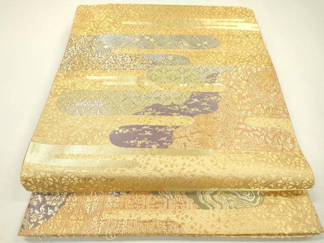 ■■■　サイズ　■■■ 長さ 436cm 幅 30.5cm程 ■■■　商品詳細　■■■ 【正絹】 状態は接写画像のように柄止まり・裏地に薄い汚れがございますがその他 特に目立ったシミ汚れなどもなく大変良い状態です。 着用時には見えない部分に...