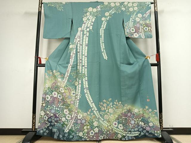 ■■■　サイズ　■■■ 身丈 163cm（肩から） 裄丈 65cm 袖丈 47cm　縫込み 5cm 袖幅 32.5cm 前幅 25cm 後幅 30cm 着物縫いこみ 内揚げ 4cm 裄 お袖側 約2.5cm　身頃側 約2cm ■■■　商品詳...