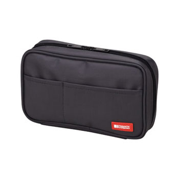 商品名 ペンケース（ブックタイプ） 品番 A-7551-24 カラー 黒 仕様 特長：色んなペンや文具をひとまとめにできるブックタイプのペンケース。本のページのように取り付けられたペンホルダーに筆記具を並べて収納できるので、使用したいものが...