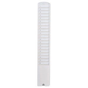 商品名 カードラック 20枚差し 品番 20S 仕様 ●サイズ：幅101×奥行32×高さ683mm ●質量：0.4kg ●樹脂製 メーカー名 アマノ