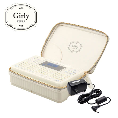 【ACアダプタ付き】キングジム ラベルライター テプラPRO 本体 ガーリーテプラクリーム SR-GL2/AC0615Jかわいい ガーリー おしゃれ ギフト プレゼント 名前付け 入学準備 ...