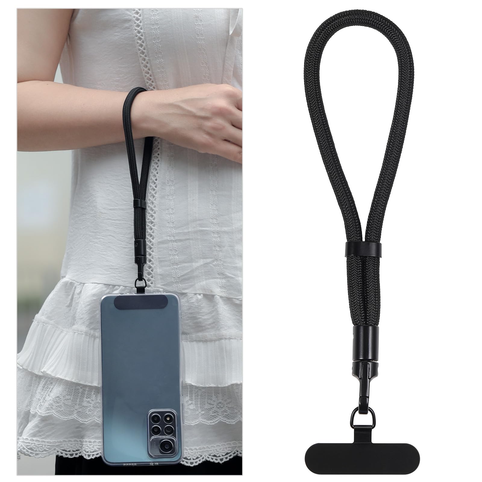 商品情報商品の説明主な仕様 【製品仕様】ストラップの長さは約20cm、太さ約7mmです。重さは約25gで、耐荷重は約20kgです。素材：ストラップ：高強度ポリエステルロープ+合金、ストラップホルダー：ステンレス。【調整可能】調節ボタンで長さ...