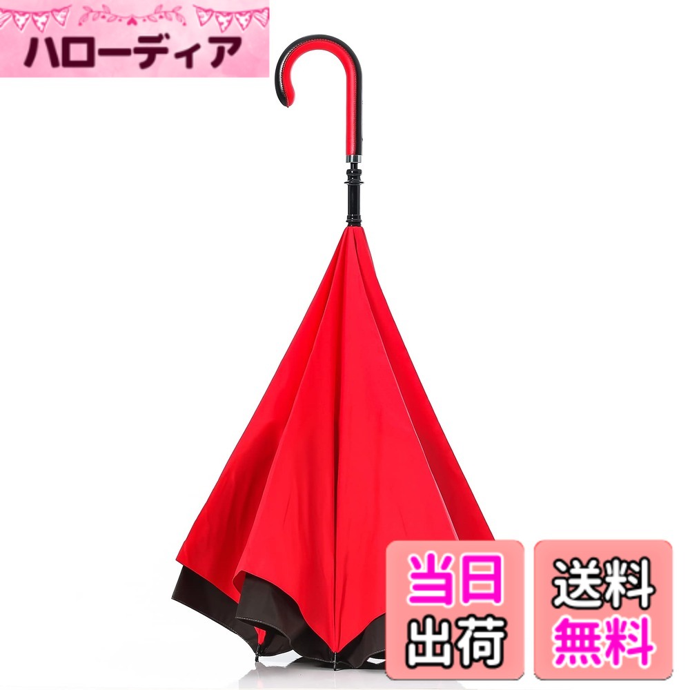 商品情報商品の説明主な仕様 【雨の日のストレスフリーを実現する逆さ構造】逆折り式傘/自立式/巻きやすい太巻きベルト/グラスファイバーの傘骨8本/ハンドル：合成皮革【高いデザイン性】キャリーサカサは従来の傘にはない高いデザイン性をもち、2枚の...