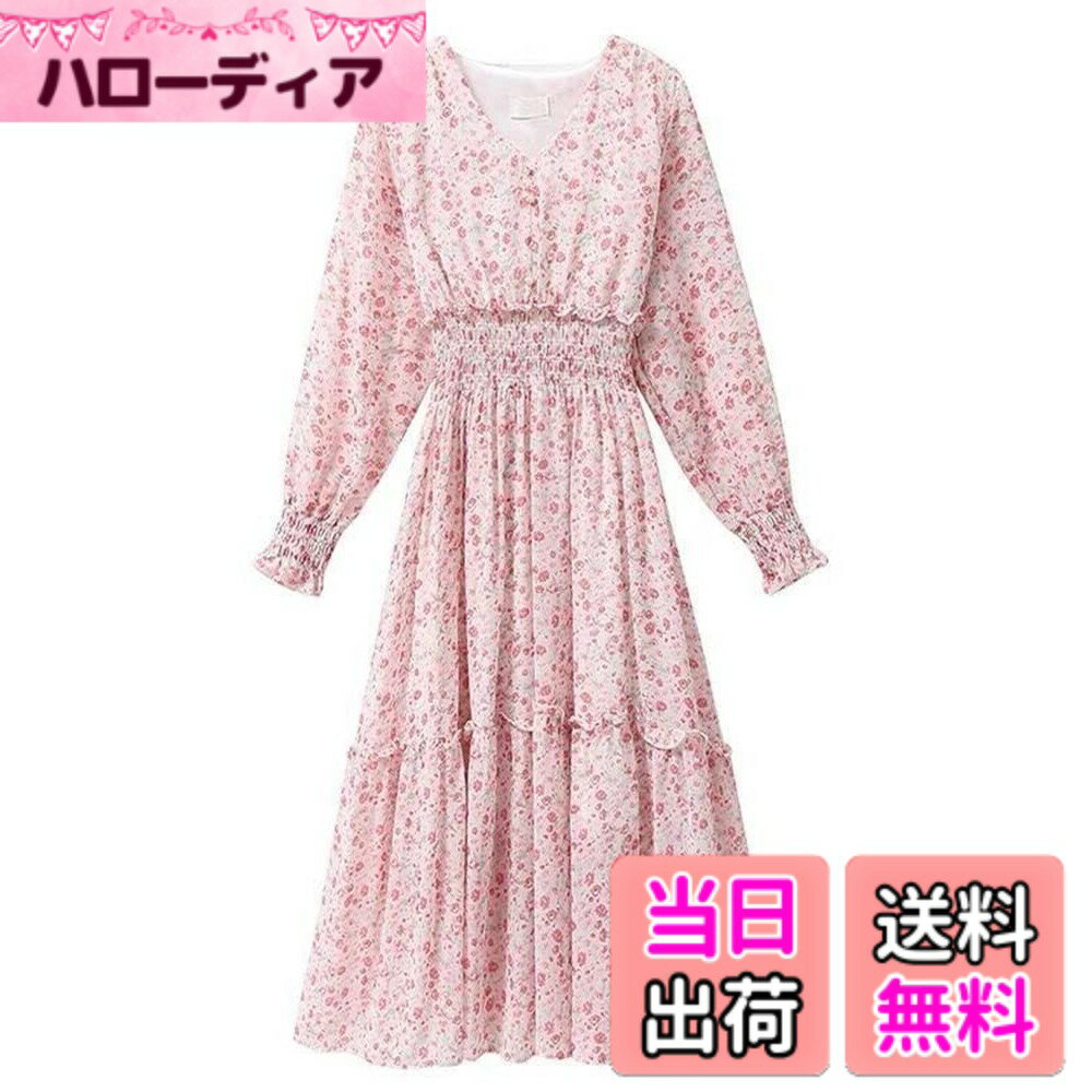 商品情報商品の説明主な仕様 さらっとしていて肌触りも着心地も良い花柄生地を使用。表地シフォン：ポリエステル100％　裏地：ポリエステル100％首元は鎖骨が見えるくらいのVネックで顔周りをスッキリとさせ、フロントは飾りボタン止め、ウエストはぐ...