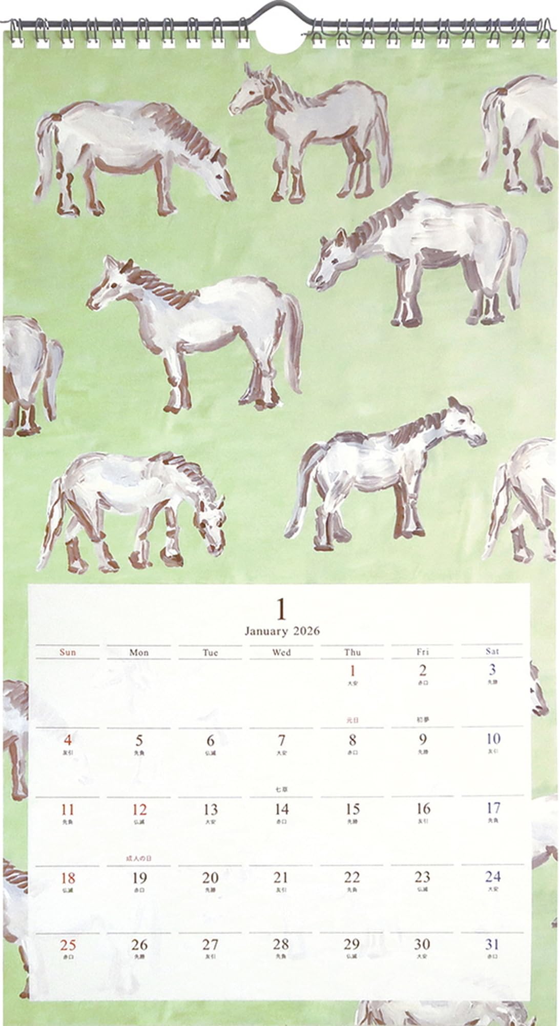 商品情報商品の説明テキスタイルデザイナー大槻優美さんの図案。カレンダーには六曜をすべて記載してあり、書き込みスペースも実用的。身近な自然や旅先の景色をモチーフに、アクリル絵の具を使って筆跡を感じるタッチで表現しています。主な仕様 【サイズ】...