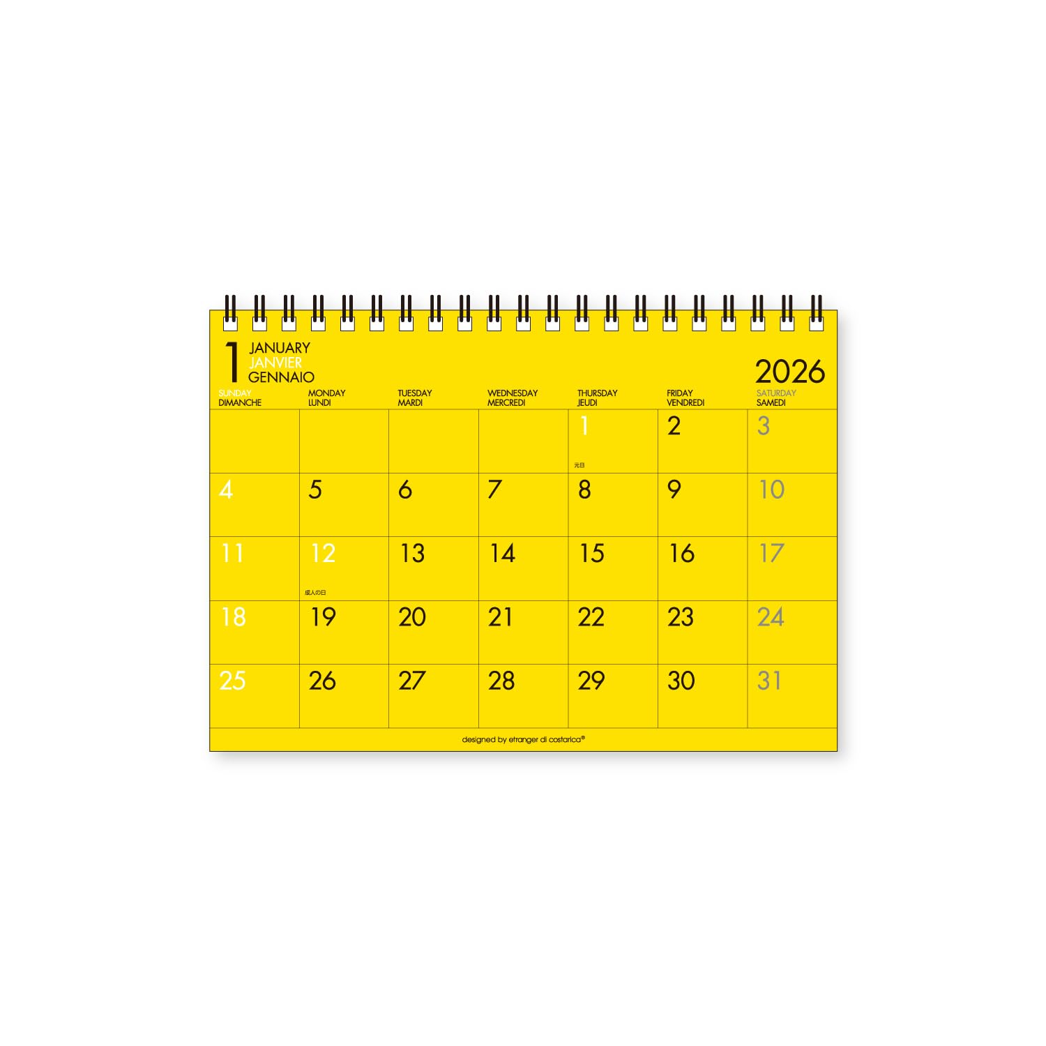 商品情報商品の説明2026年1月-12月のカレンダー。 書き込める小さめの卓上カレンダーです。 背景の色は6色が月ごとに変化します。（1・7月-イエロー、2・8月-ライトグリーン、3・9月-ピンク、4・10月-オレンジ、5・11月-ブルー、...