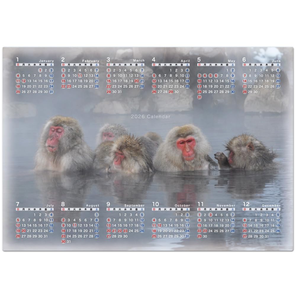 商品情報商品の説明主な仕様 お風呂で使えるマグネット製のポスターです。2026年（午年）の年間カレンダーとともに、温泉に浸かって気持ちよさそうにくつろぐ猿たちの写真を楽しめます。 癒やしを感じるユニークなデザインで、バスタイムをより和やかに...