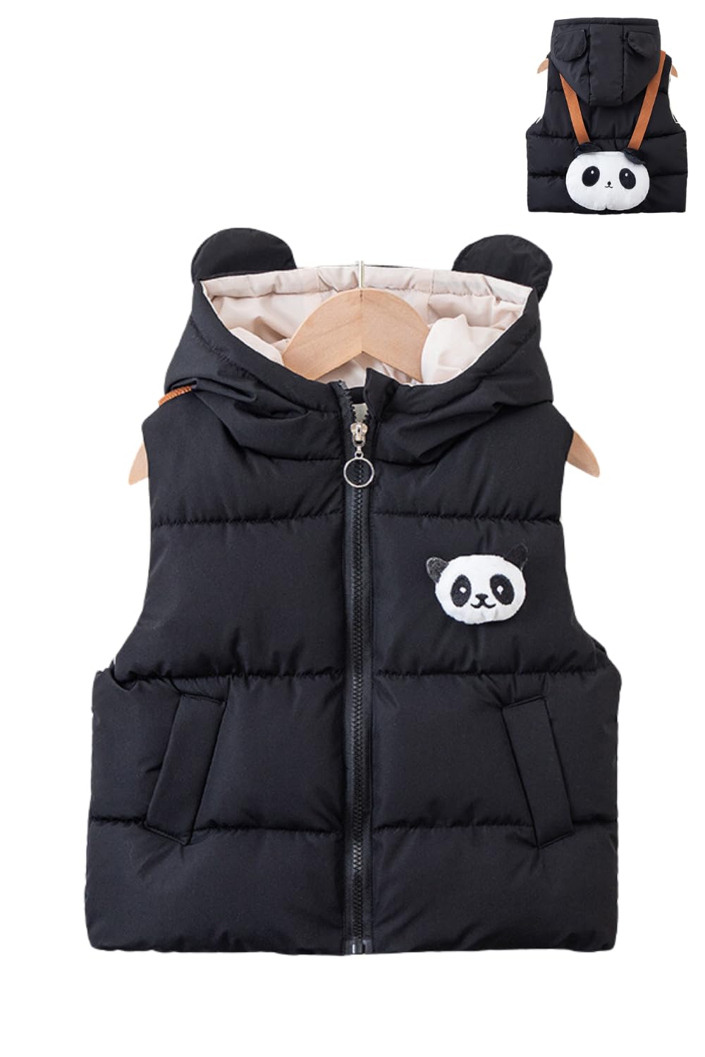 商品情報商品の説明説明 パンダの装飾がかわいいフード付きのジャンパーです。 春秋冬のお出かけ、キャンプやアウトドアも楽しく過ごせる注目アイテム！ お気に入りのファッションに身を包んででかけよう。 ダウンジャケット ノースリーブ 防寒対策 長...